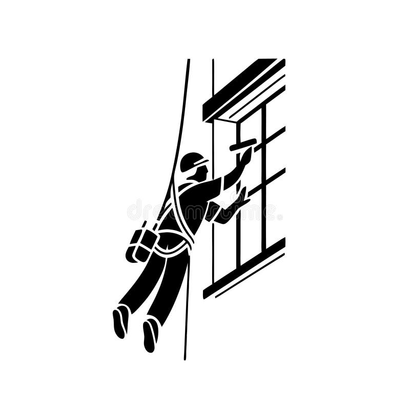 Cleaner Abseiling Vector Graphic Safety Equipment Stock Illustrations ...