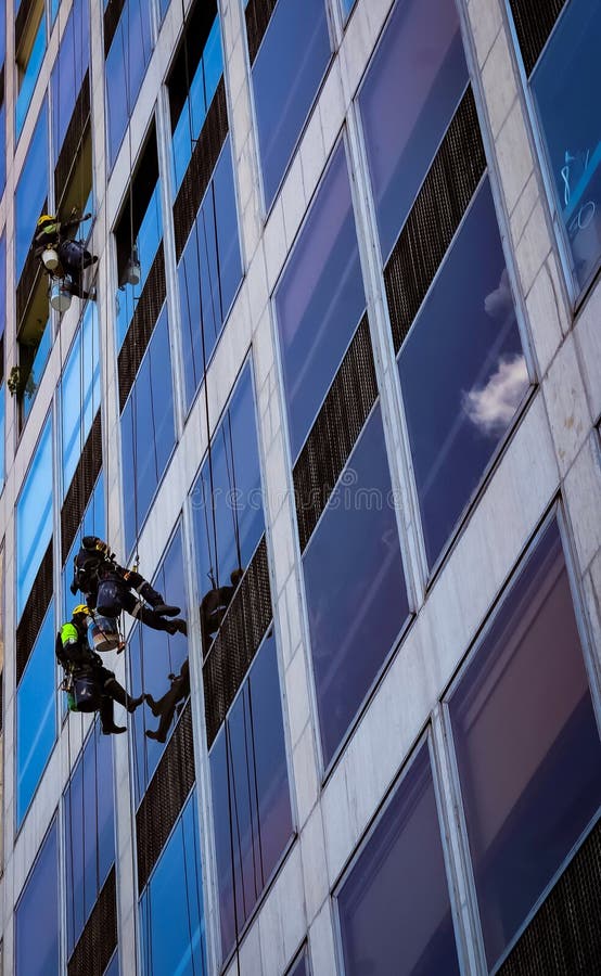 Window cleaners working. stock image. Image of washer - 367340405