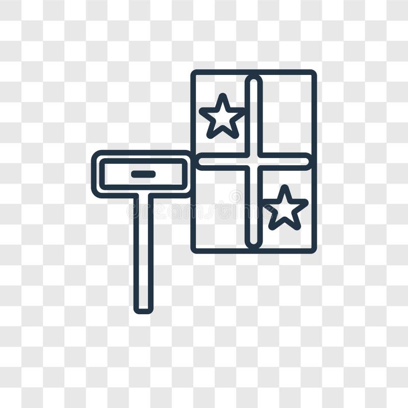 Window Concept Vector Linear Icon Isolated on Transparent Background ...