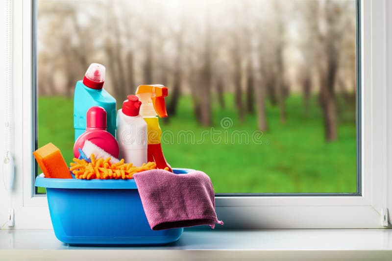 Window Cleaning Equipment for Cleaning: Spring Cleaning Concept Stock ...