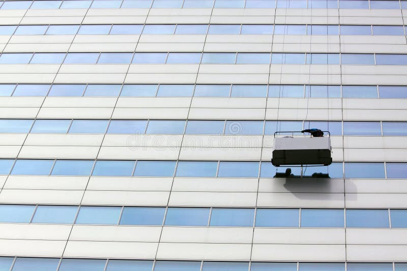 Window Cleaning Service at Work High Altitude Stock Image - Image of ...