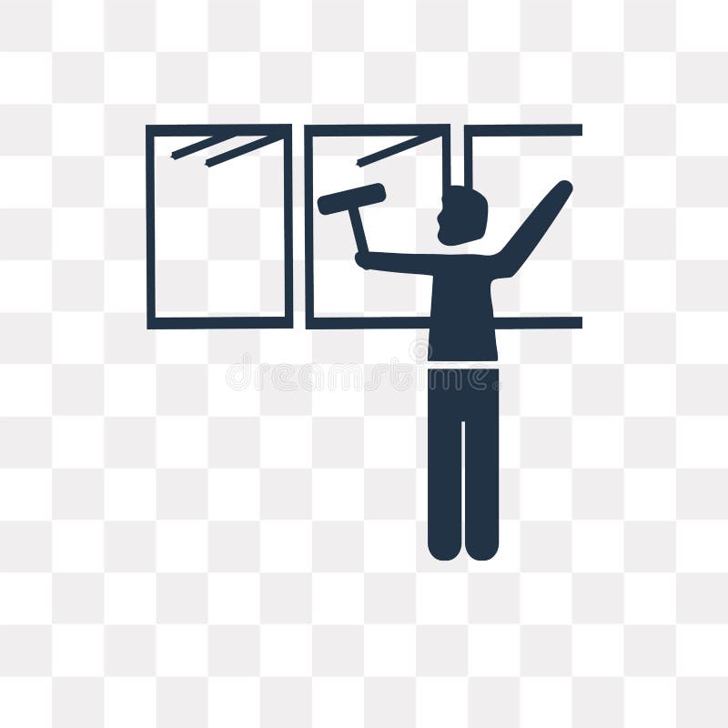 Window Cleaning Vector Icon Isolated on Transparent Background, Stock ...
