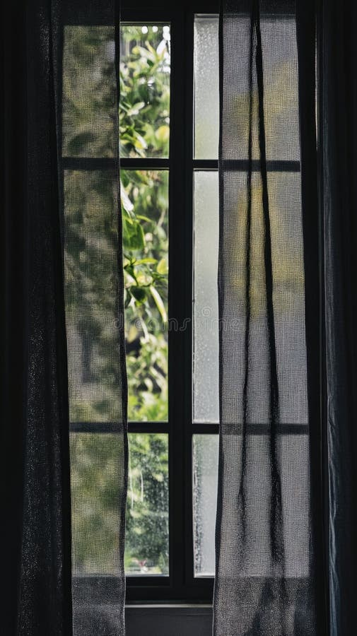 A Window with a Closed Curtain, Suitable for Interior Design or ...