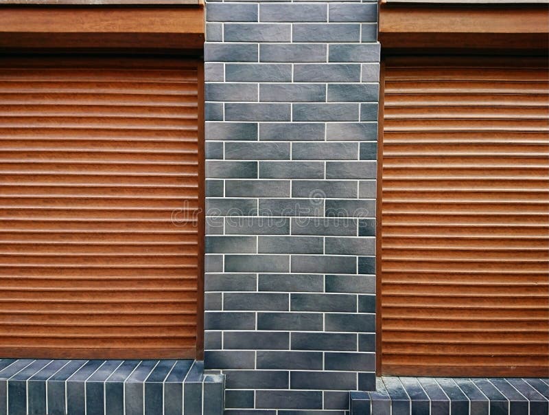 Window Closed Roller Blinds Wall Sill Stock Image - Image of style ...