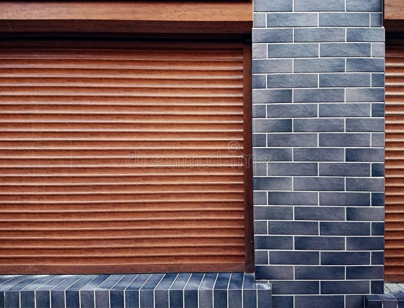 Window Closed Roller Blinds Wall Sill Stock Image - Image of outdoor ...