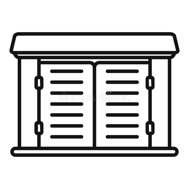 Window with Closed Shutters, Home Security Icon Stock Illustration ...