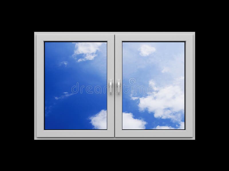 Window with clouds stock illustration. Illustration of open - 15080779