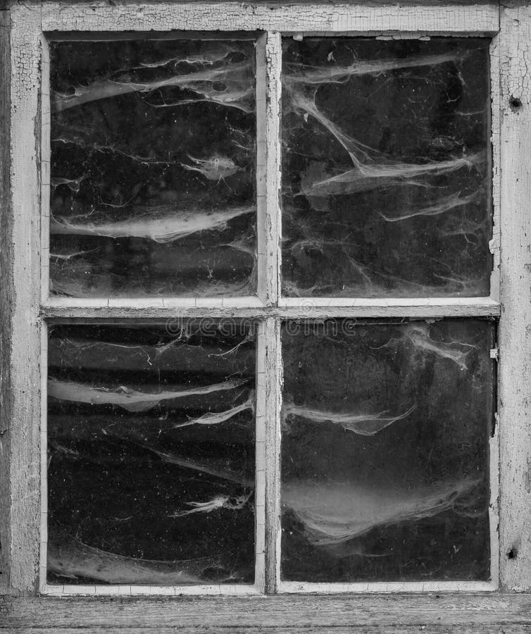 The Window with Cobwebs of an Old Farmhouse Stock Photo - Image of door ...