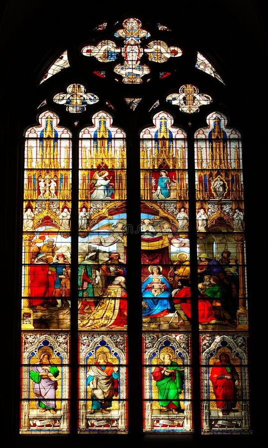 Window in Cologne Cathedral Stock Photo - Image of gothic, catholic ...