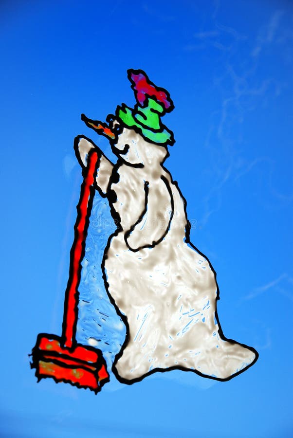 Window color snowman stock photo. Image of bright, besom - 1628832