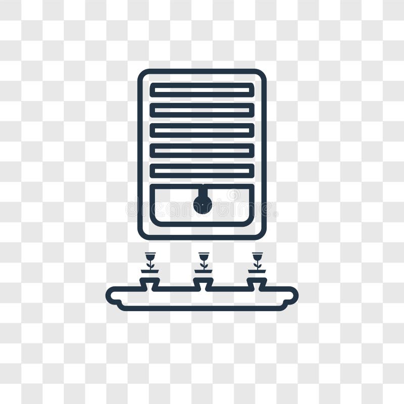 Window Concept Vector Linear Icon Isolated on Transparent Background ...