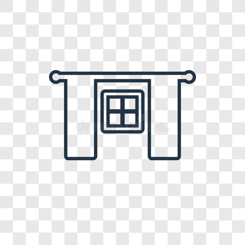 Window Concept Vector Linear Icon Isolated on Transparent Background ...