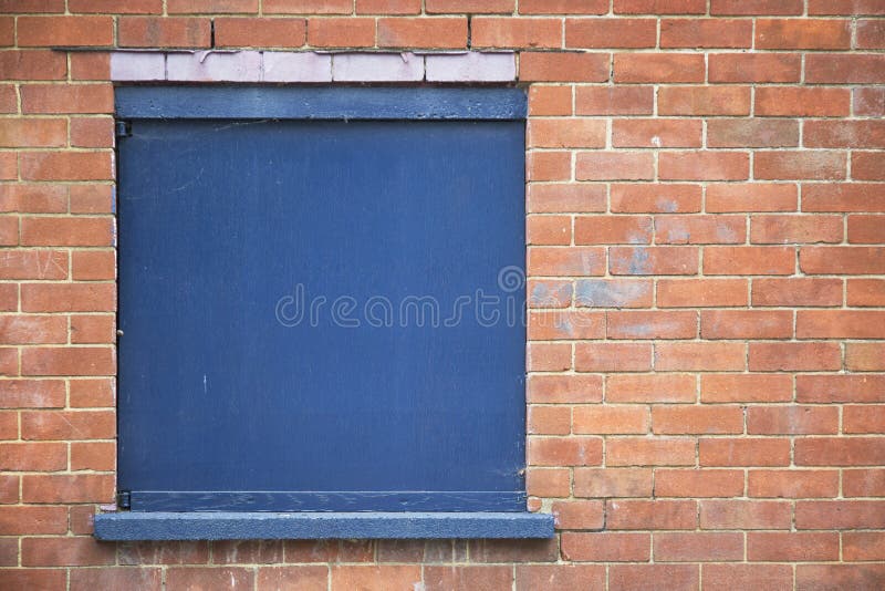 Blue Boarded Window stock photo. Image of brickwork - 120128638