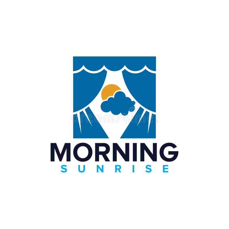 Window Curtain Hotel Sunrise View Logo Design Stock Vector ...