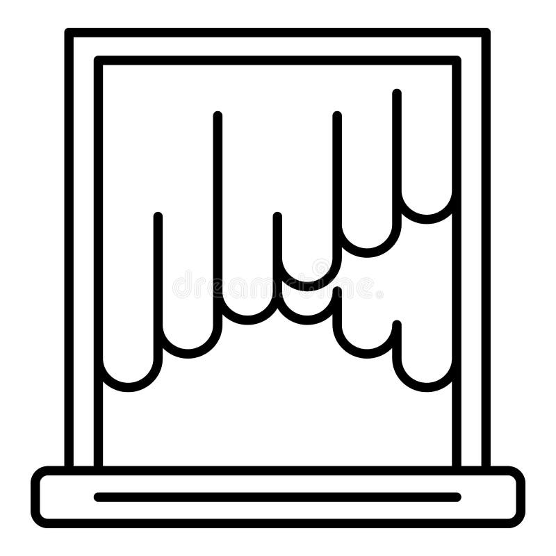 Window Curtain Icon, Outline Style Stock Vector - Illustration of ...