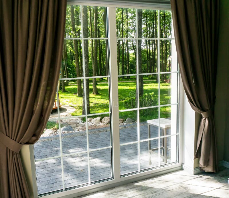 Window with curtains stock photo. Image of decorative - 75973712