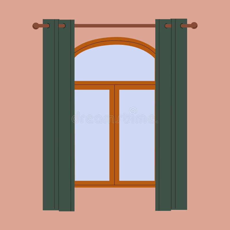 Closed Window Curtains House Room Stock Illustrations – 796 Closed ...