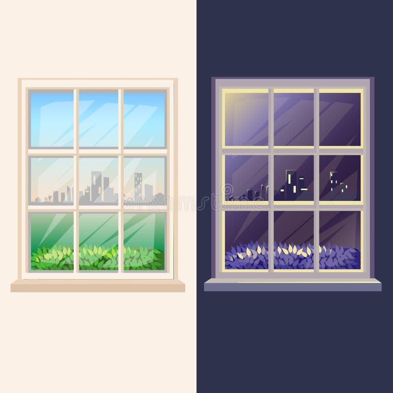 Windows Room Day Night Stock Illustrations – 38 Windows Room Day Night ...