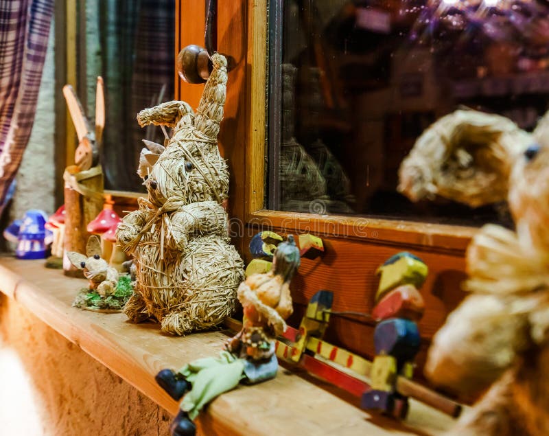 Window Decoration by Handmade Little Toys Stock Photo - Image of ...