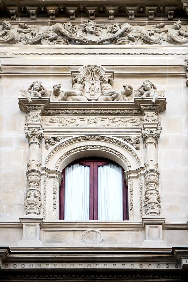 Window with Decorative Stucco Elements Stock Photo - Image of home ...
