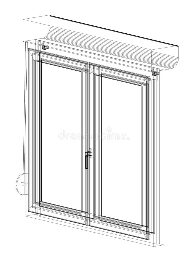 Window Design Architect Blueprint Stock Illustration - Illustration of ...