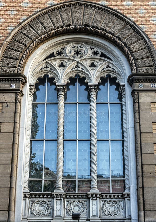 Window Design of Odessa Philharmonic, Ukraine. Baroque Style Stock ...
