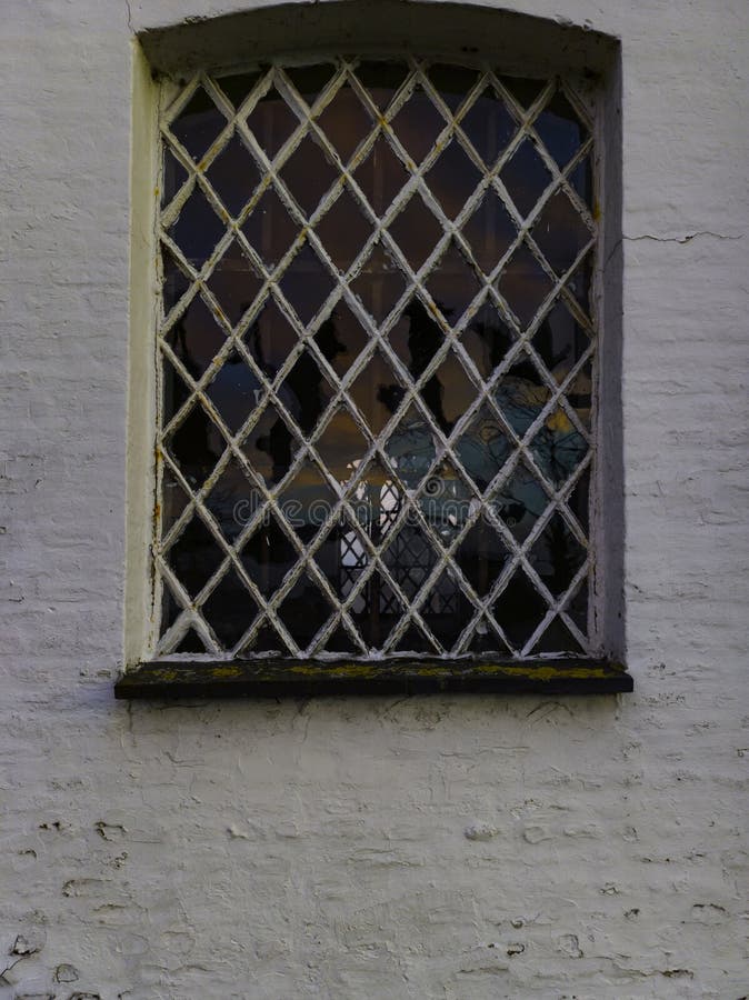Old Window with Diamond Pattern Stock Image - Image of chapel, iron ...