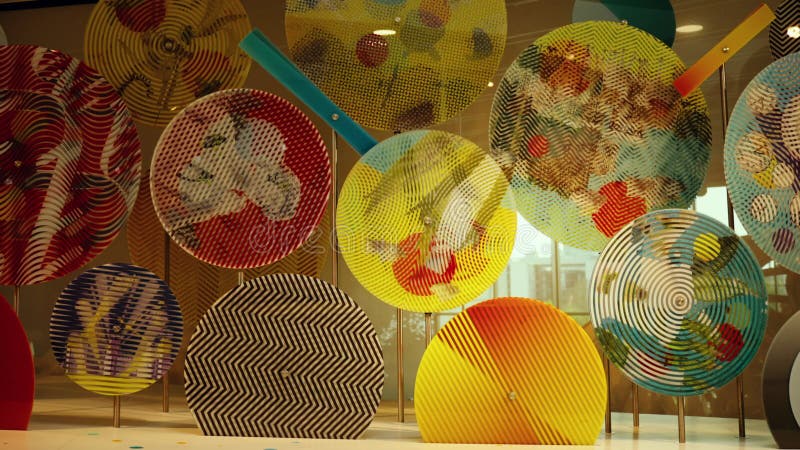 Colorful Window Display Changing Over Time Stock Video - Video of ...