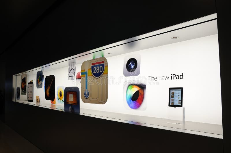Window Display of the New IPad Editorial Photography - Image of shop ...