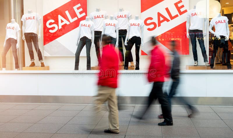Window display with SALE stock image. Image of advertising - 288261539
