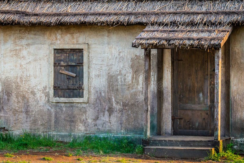 Window and Door of Rural Village Poor House. Stock Image - Image of ...