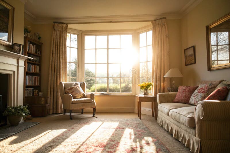 Window. Drawing Room Covered by the Sun Stock Illustration ...