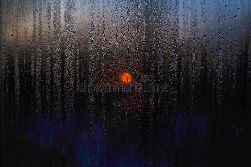 Window Drops of Rain Sunset of the Sun Scenes Landscape Stock Image ...
