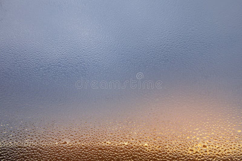Window with Drops Sun Set on the Horizon Stock Image - Image of ...