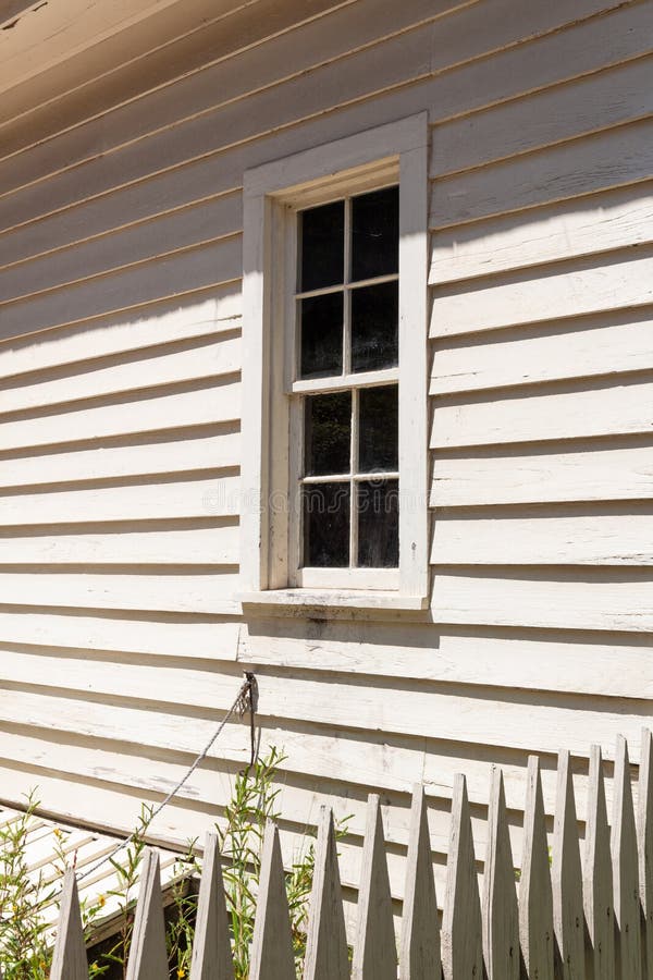 Window in Exterior of a Clapboard House Wall, Picket Fence, Generic ...