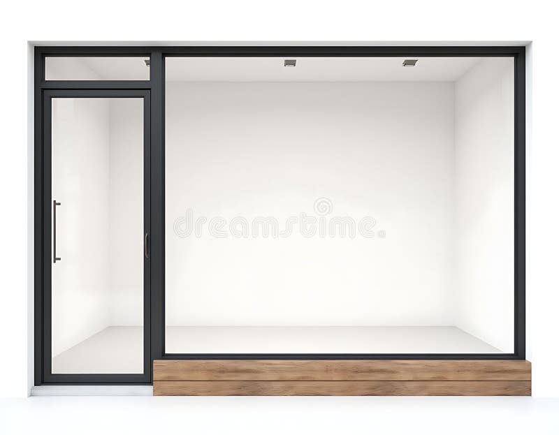 Window Facing Display Mockup Isolated on White Background Stock ...