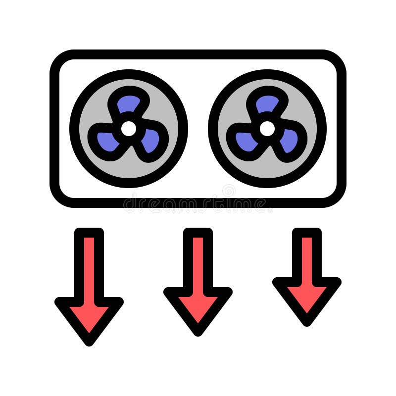 Window Fan Vector Illustration, Filled Style Icon Editable Outline ...