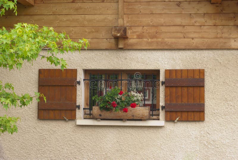Window with Flower Box in France Stock Image - Image of residential ...