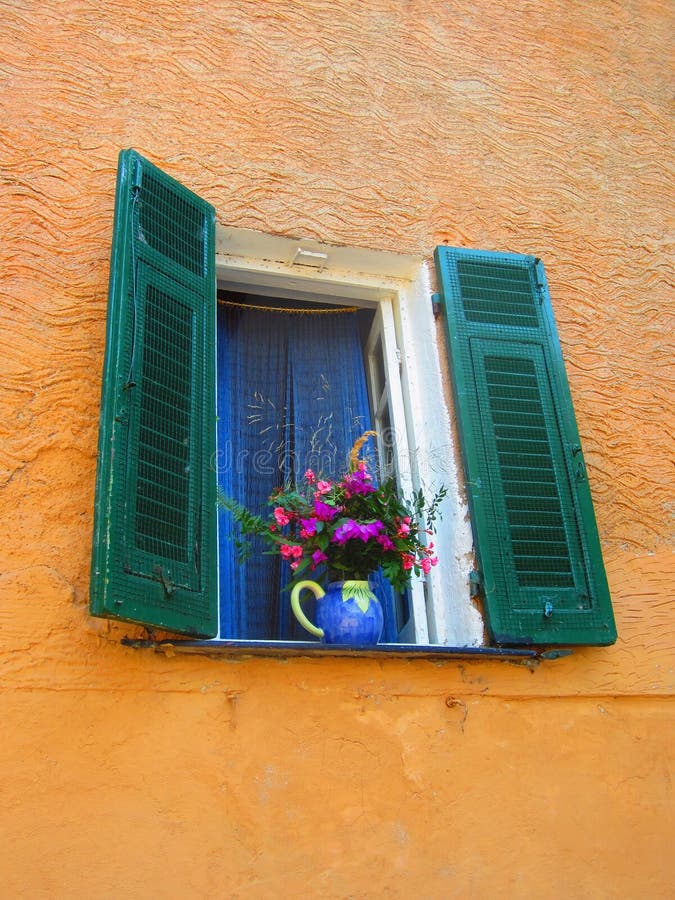 Window with flowers stock image. Image of europe, window - 58259271