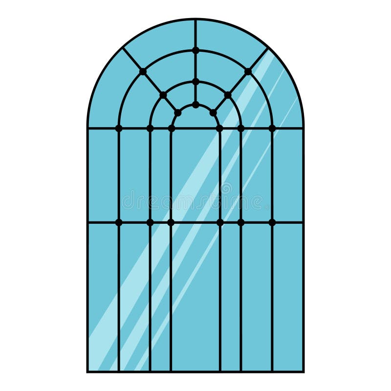 Window Frame with Arch. Window Architecture Exterior Stock Illustration ...