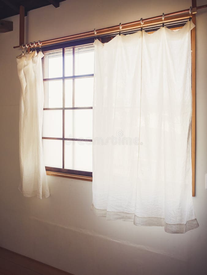 Window Frame with Curtain Room Interior Minimal Style Stock Photo ...
