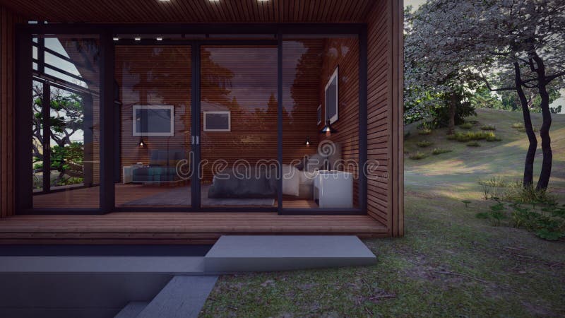 Window Frame Design at Wooden House Architectural Concepts 3d ...