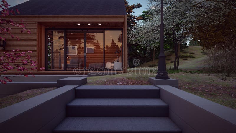 Window Frame Design at Wooden House Architectural Concepts 3d ...