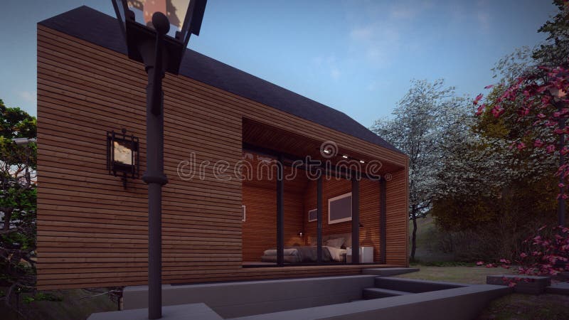 Window Frame Design at Wooden House Architectural Concepts 3d ...