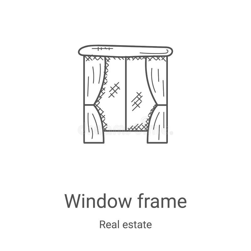 Window Frame Icon Vector from Real Estate Collection. Thin Line Window ...