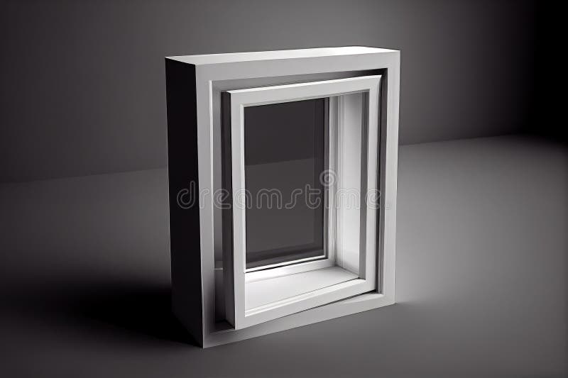 Window Frame Made of Plastic, with Clear or Tinted Glass Stock ...