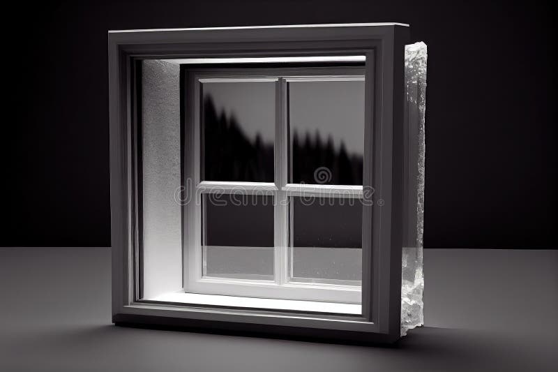 Window Frame Made of Plastic, with Clear or Tinted Glass Stock ...