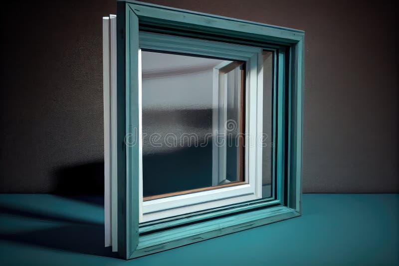 Window Frame Made of Plastic, with Clear or Tinted Glass Stock ...