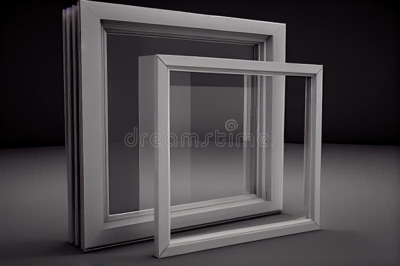 Window Frame Made of Plastic, with Clear or Tinted Glass Stock ...