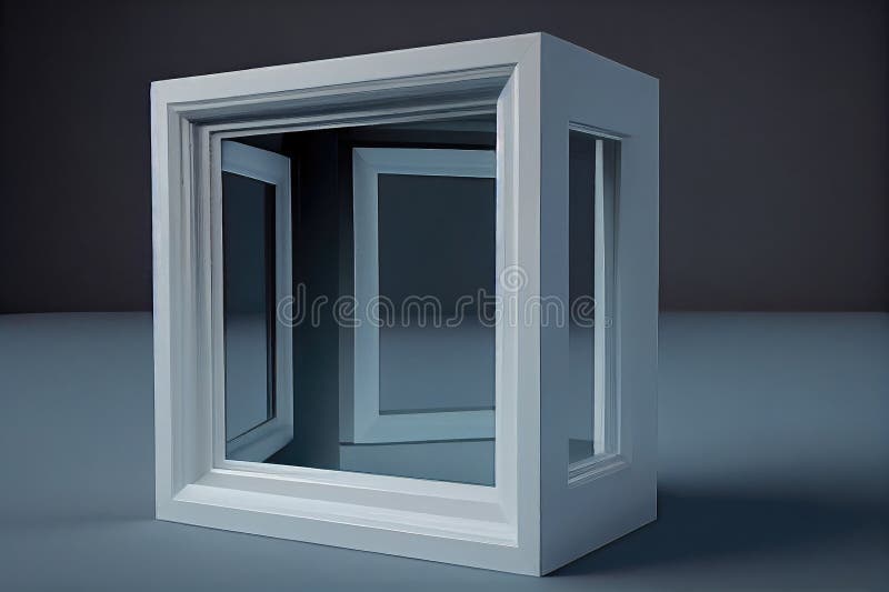 Window Frame Made of Plastic, with Glass Pane Stock Illustration ...